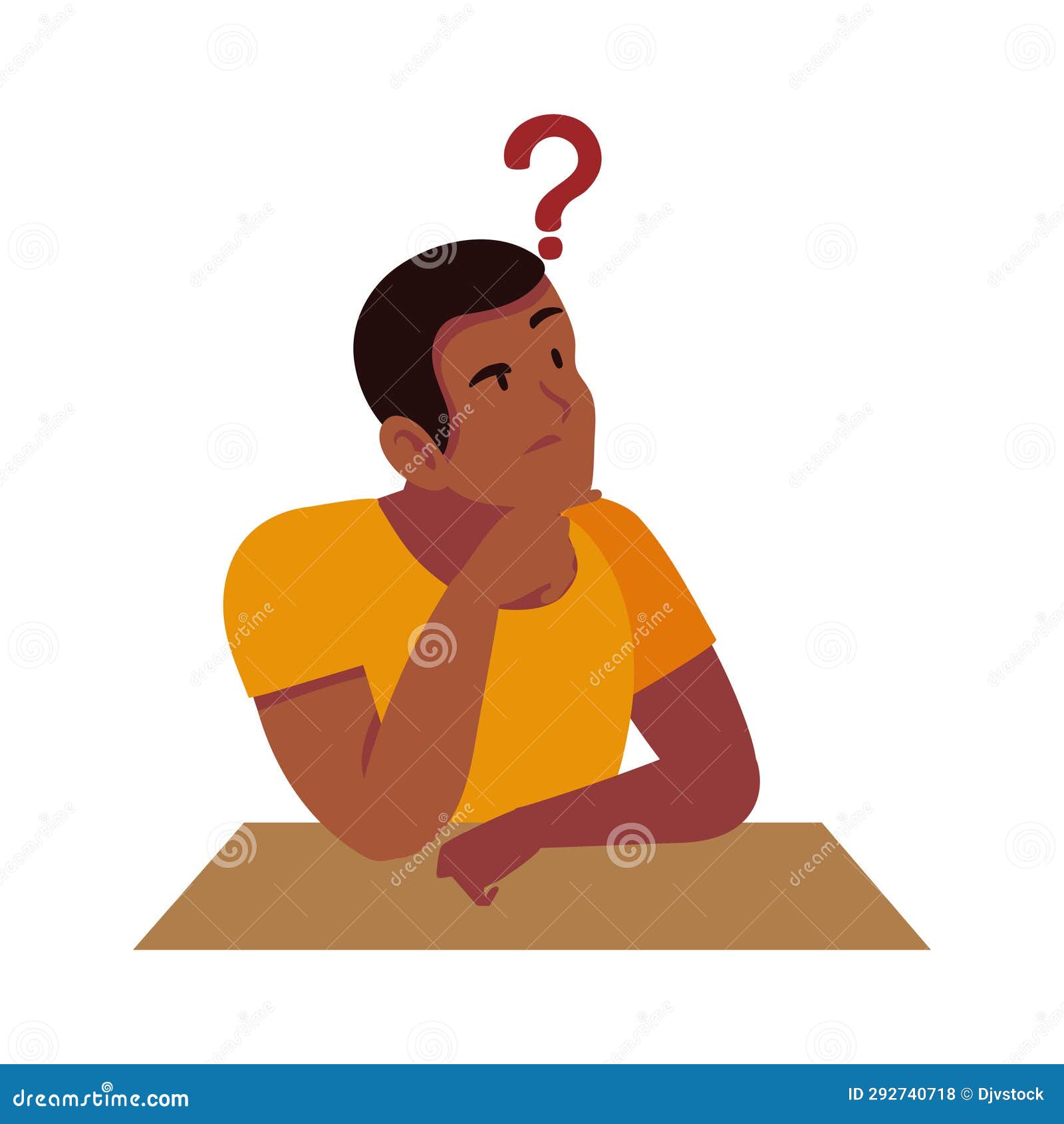 Man thinking expression stock illustration. Illustration of pensive ...