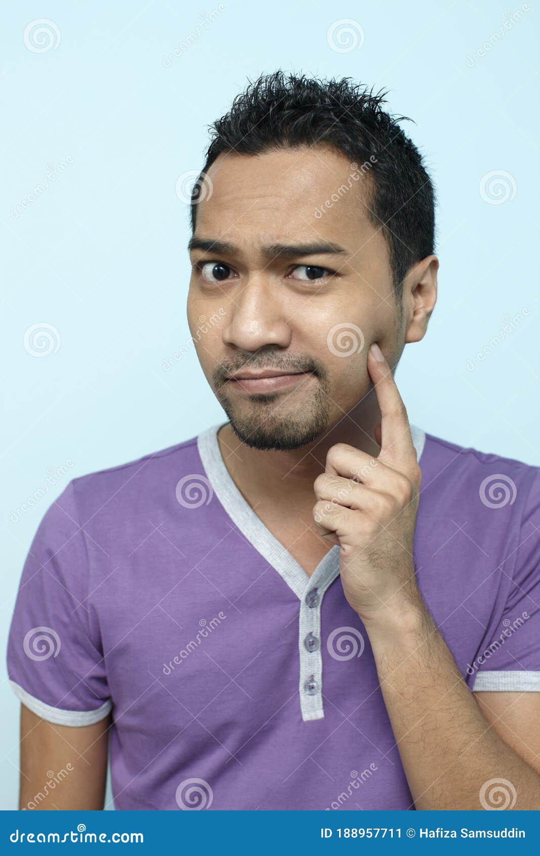 Man Thinking with Finger on Face. Conceptual Image Stock Image - Image ...