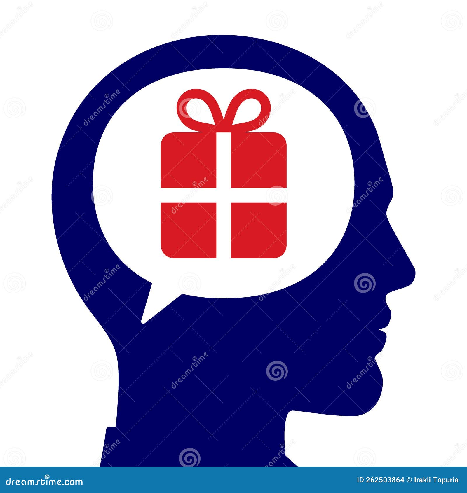 Man Thinking on a Gift Idea, Concept Vector Illustration Stock Vector ...