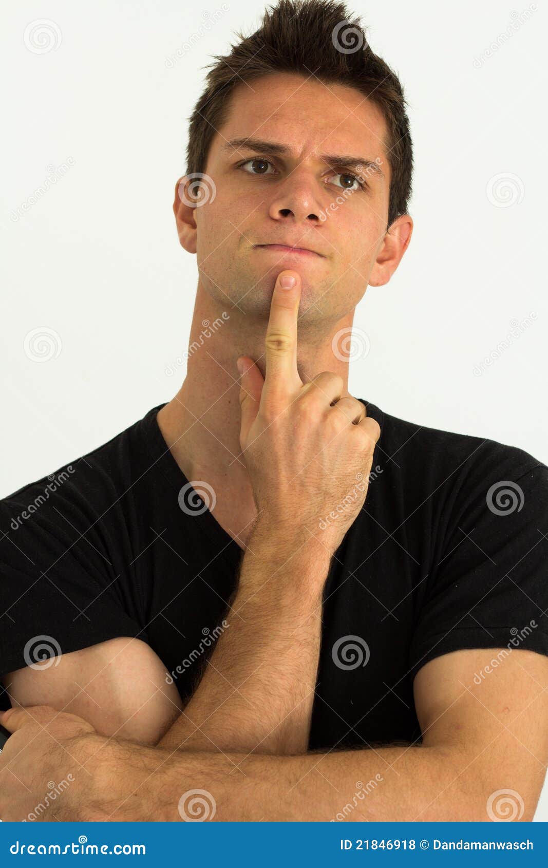 Man Thinking With Hand On Chin Royalty Free Stock Photos - Image: 21846918