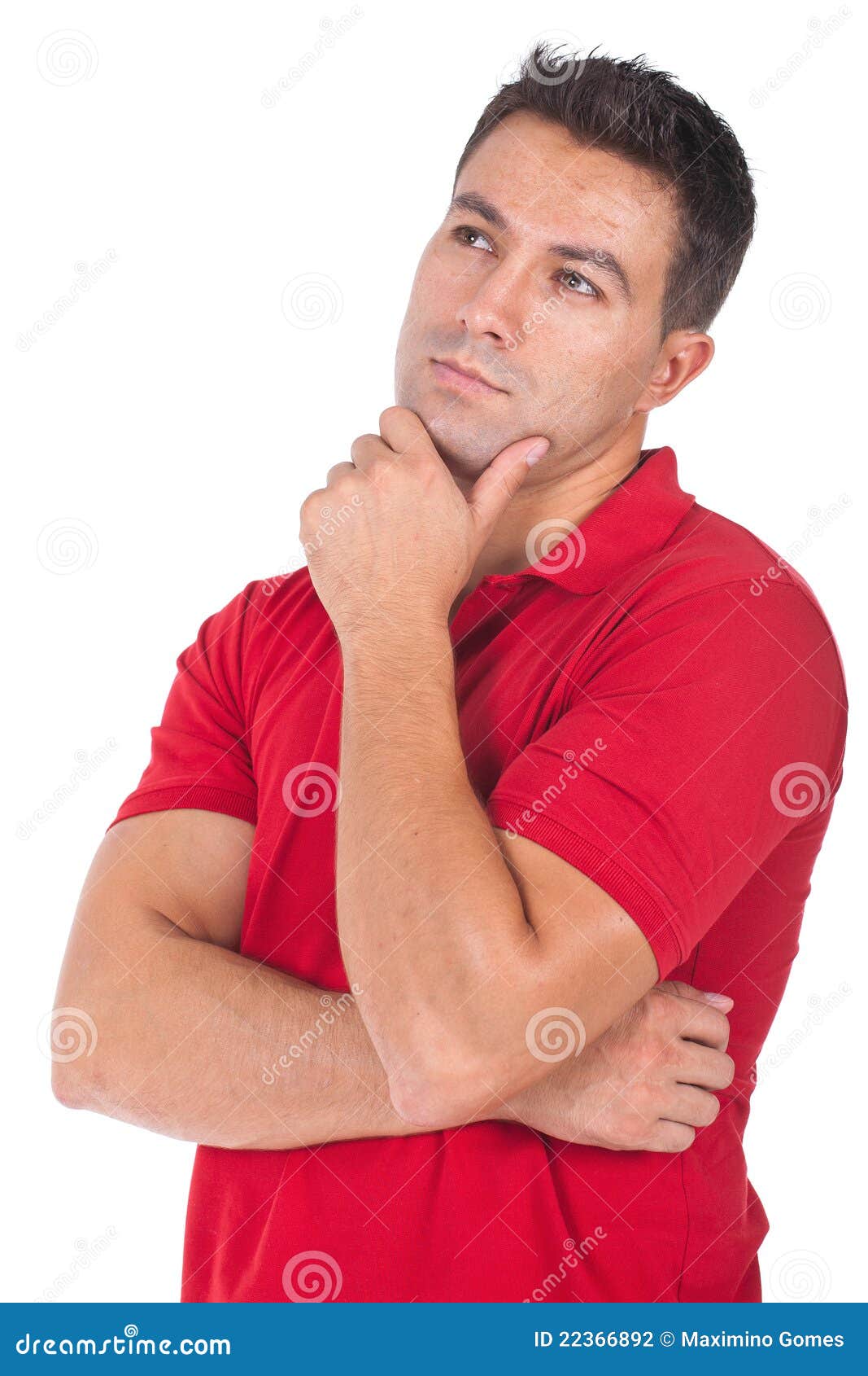 Man Thinking with Hand on His Chin Stock Photo - Image of face ...