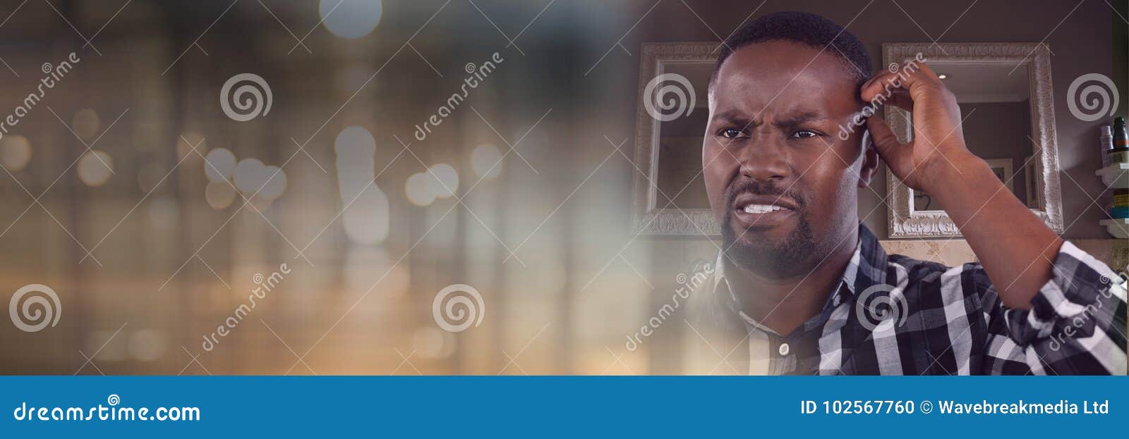 Man Thinking Hard and Confused with Mirrors with Transition Stock Photo ...