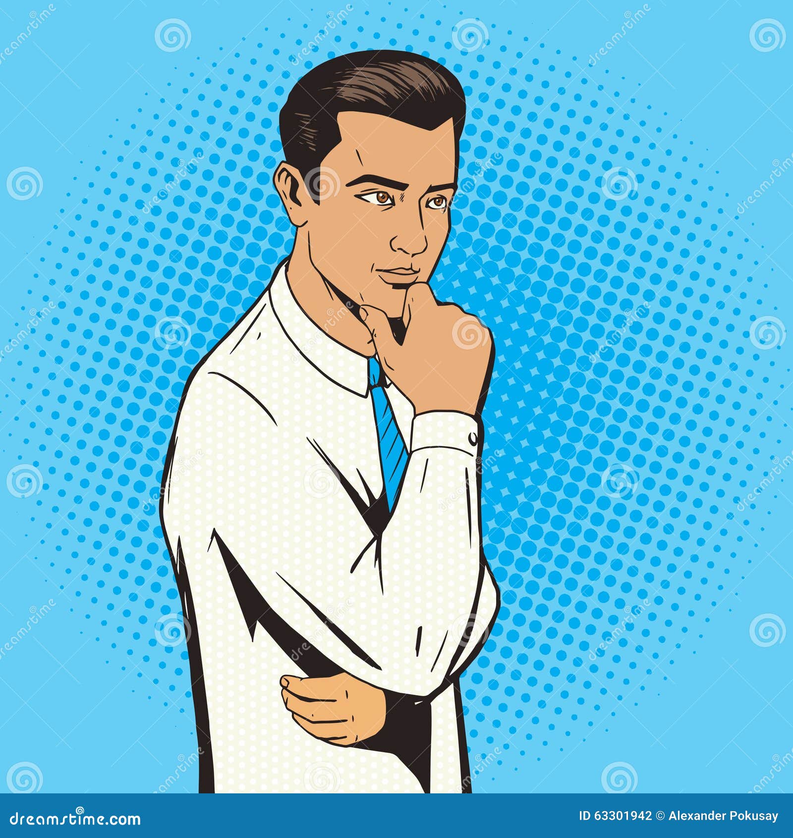 Man Thinking Hard Pop Art Style Vector Stock Vector - Illustration of ...