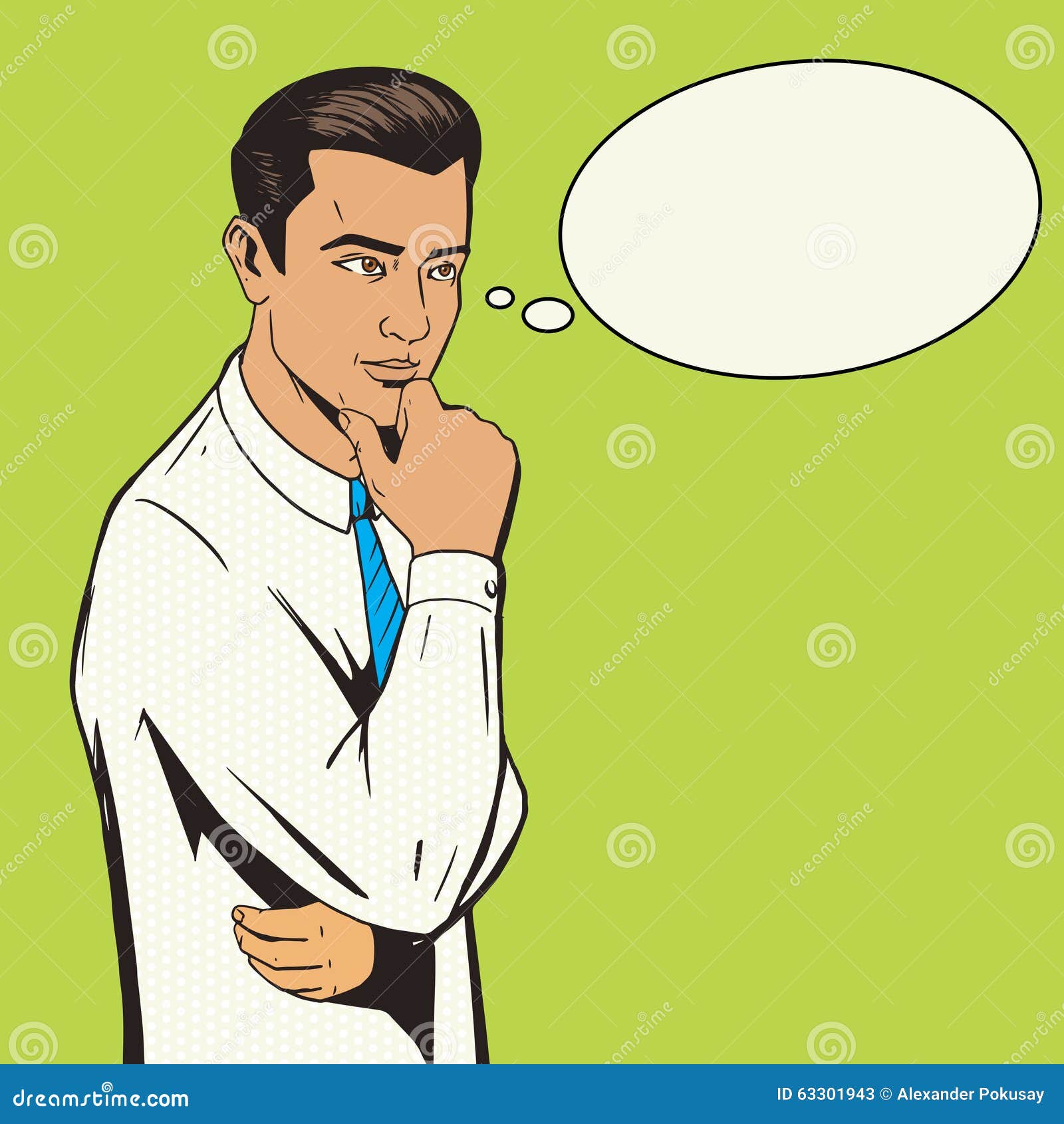 Man Thinking Hard Pop Art Style Vector Stock Vector - Illustration of ...