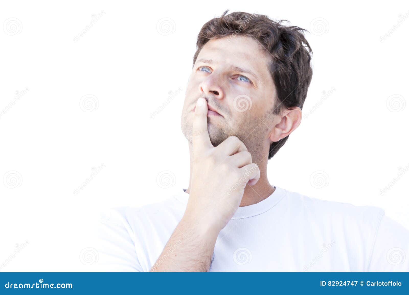 Man is thinking stock image. Image of concentrate, head - 82924747