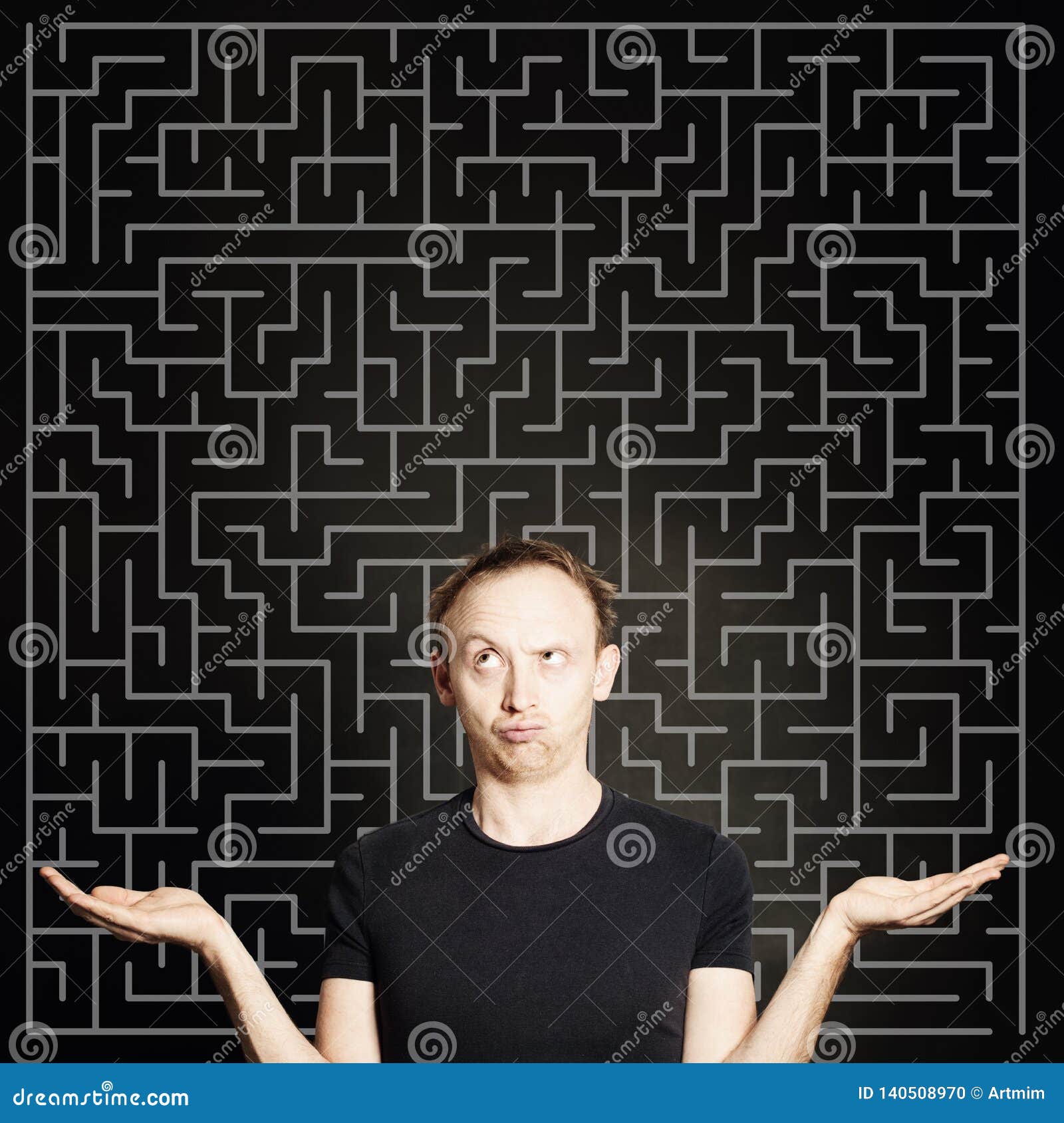 Man Thinking and Holding Two Empty Open Hands. Choice, Problem and ... Man Thinking and Holding Two Empty Open Hands. Choice, Problem and ...