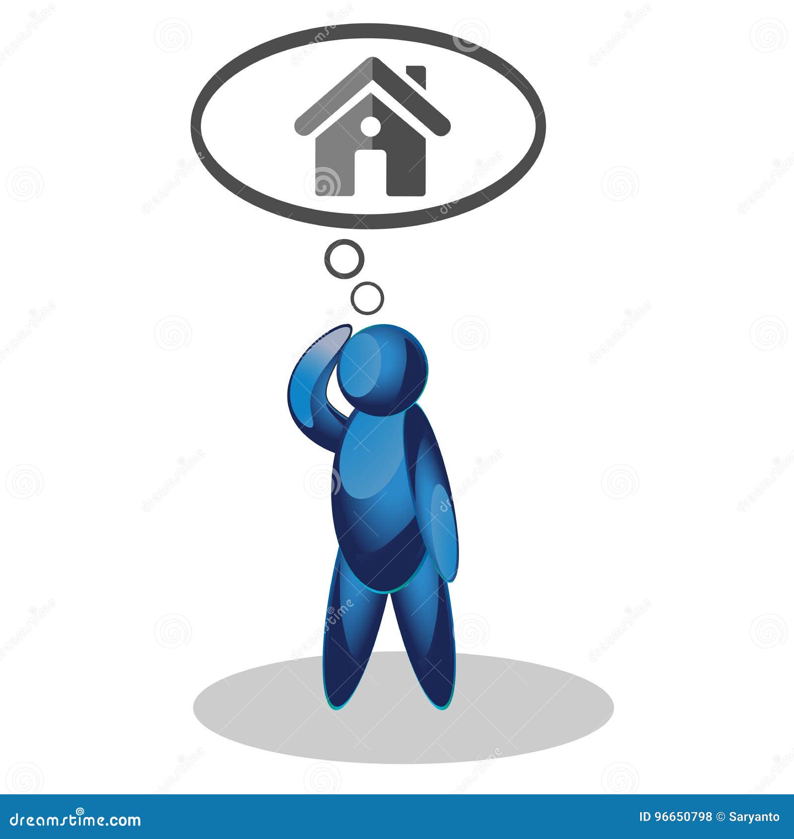 Man is thinking. home icon stock vector. Illustration of isolated ...