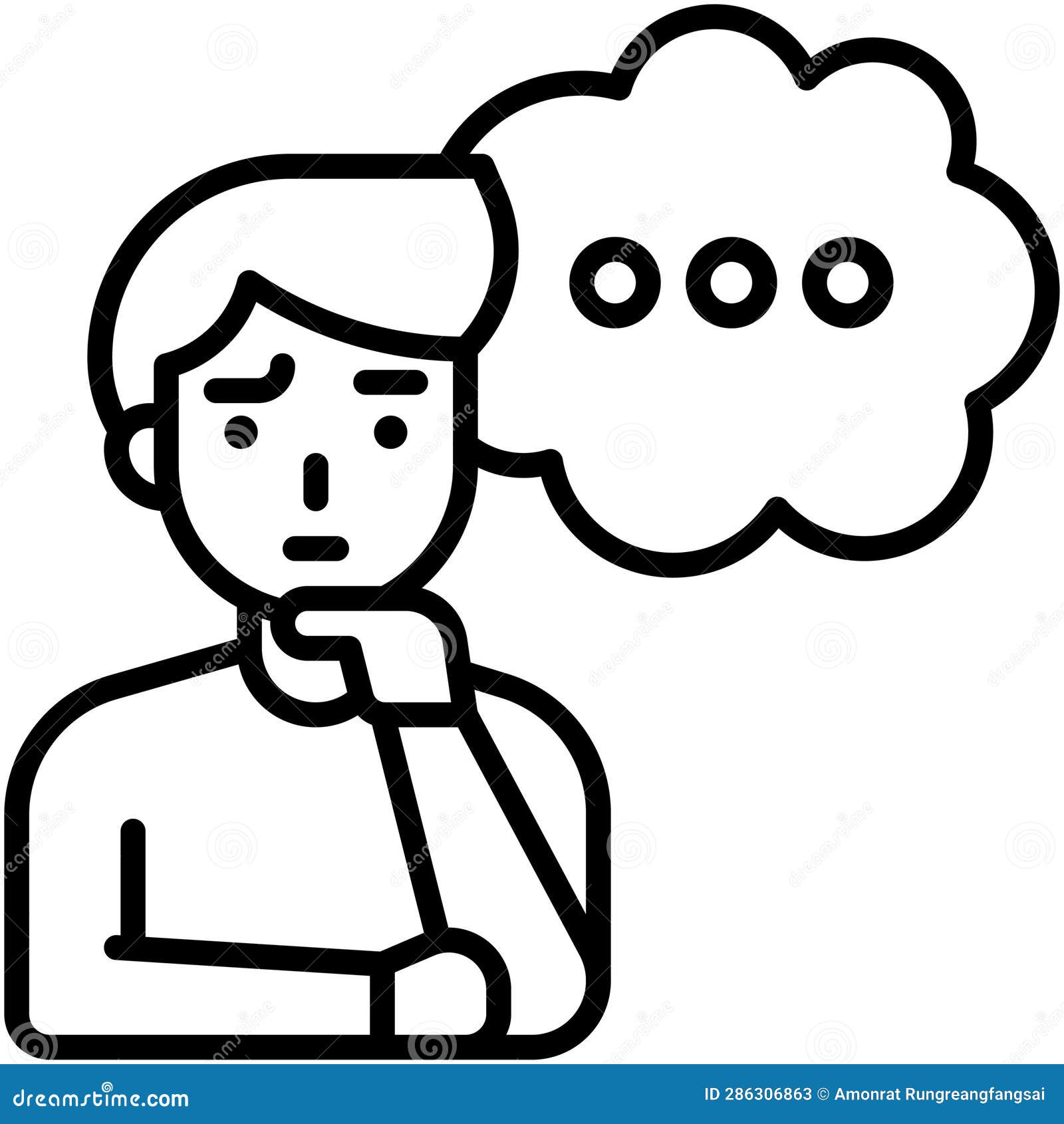 Man Thinking Icon, an Avatar that is Related To Education Stock Vector ...