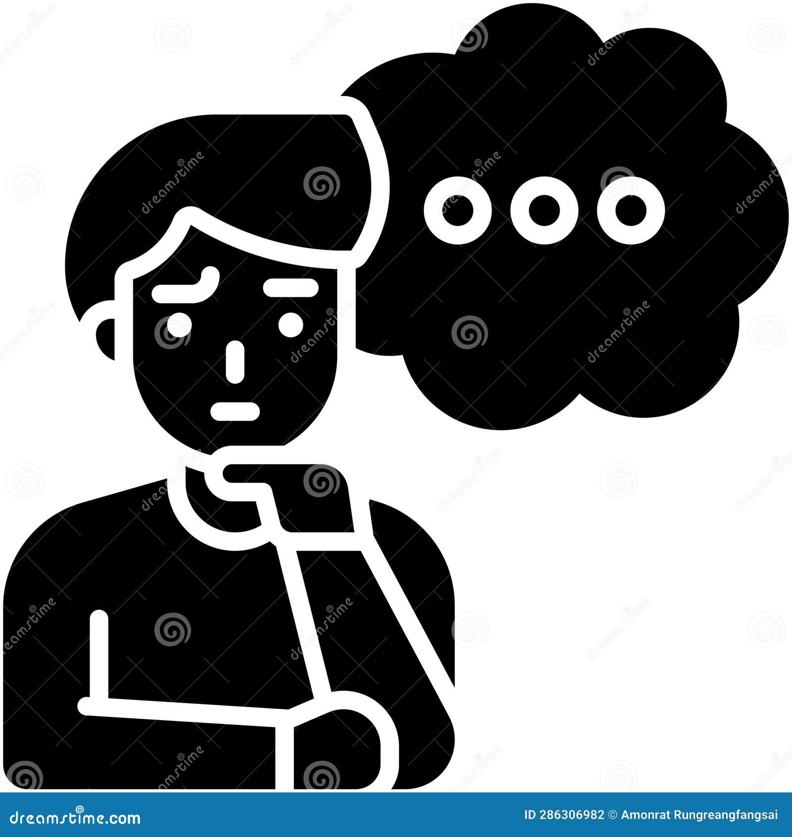 Man Thinking Icon, an Avatar that is Related To Education Stock Vector ...