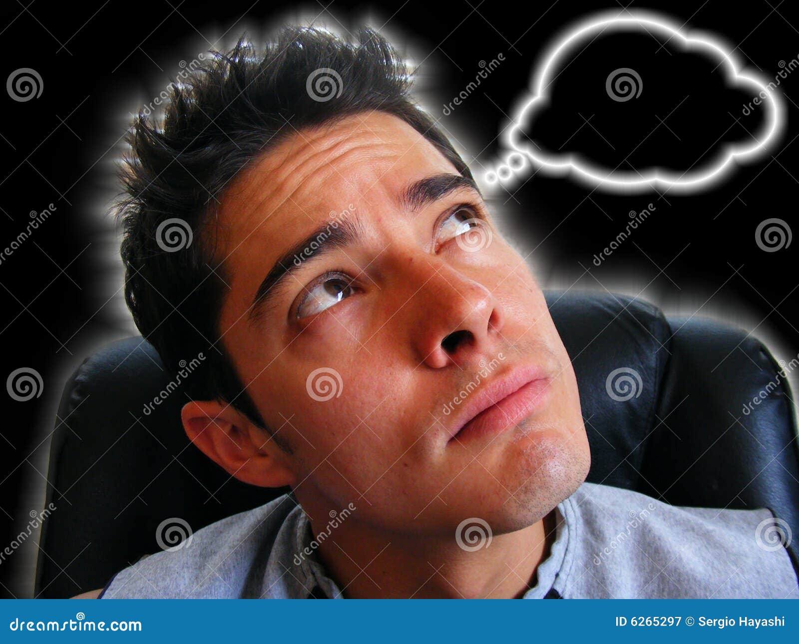 Man thinking idea stock image. Image of balloon, idea - 6265297
