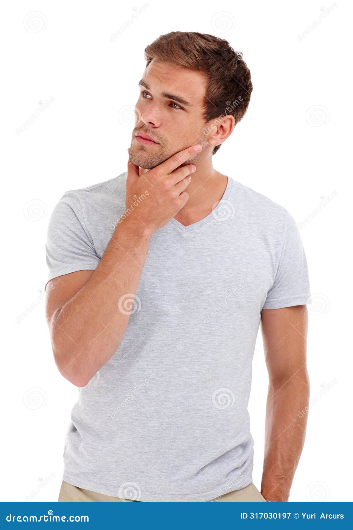 Man, Thinking of Ideas and Inspiration for Future Decision, Insight and ...