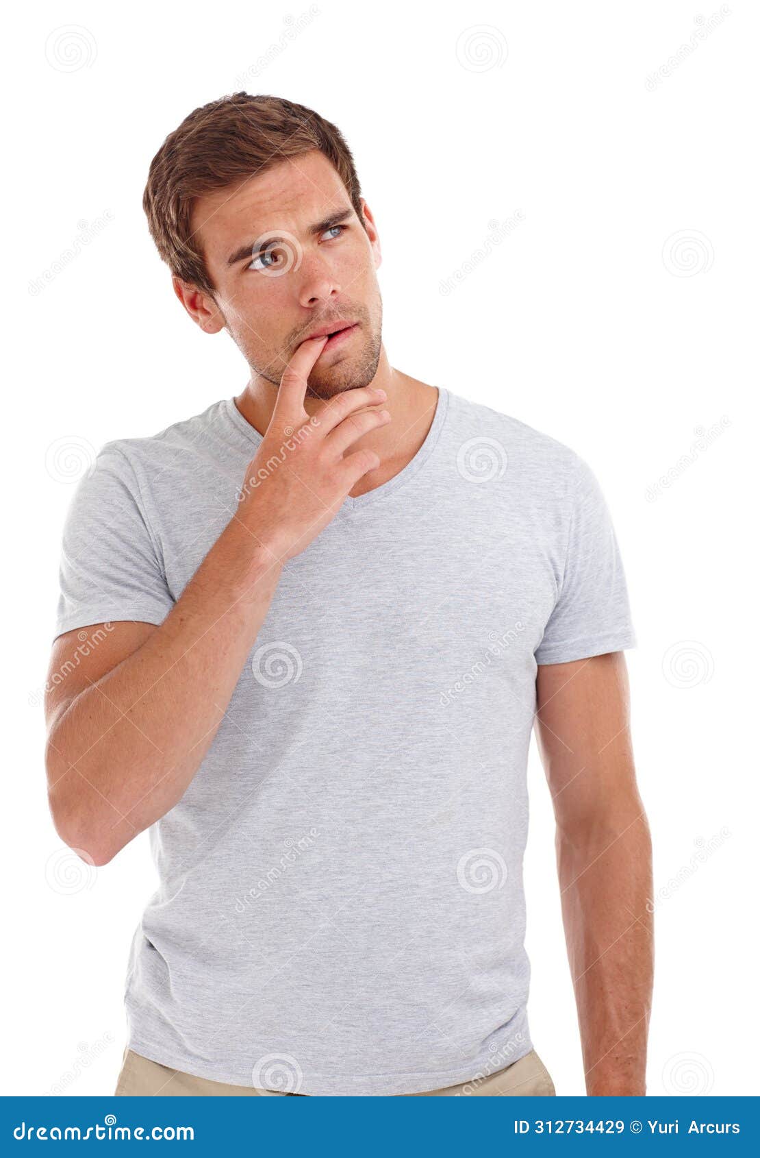 Man, Thinking of Ideas and Inspiration for Solution, Insight and ...