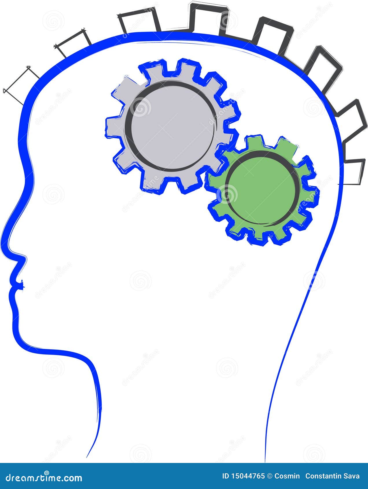 Man thinking illustration stock vector. Illustration of circle - 15044765