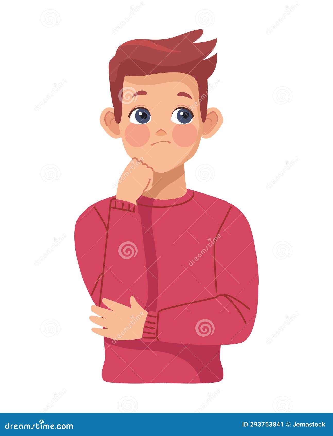 Man thinking illustration stock vector. Illustration of character ...