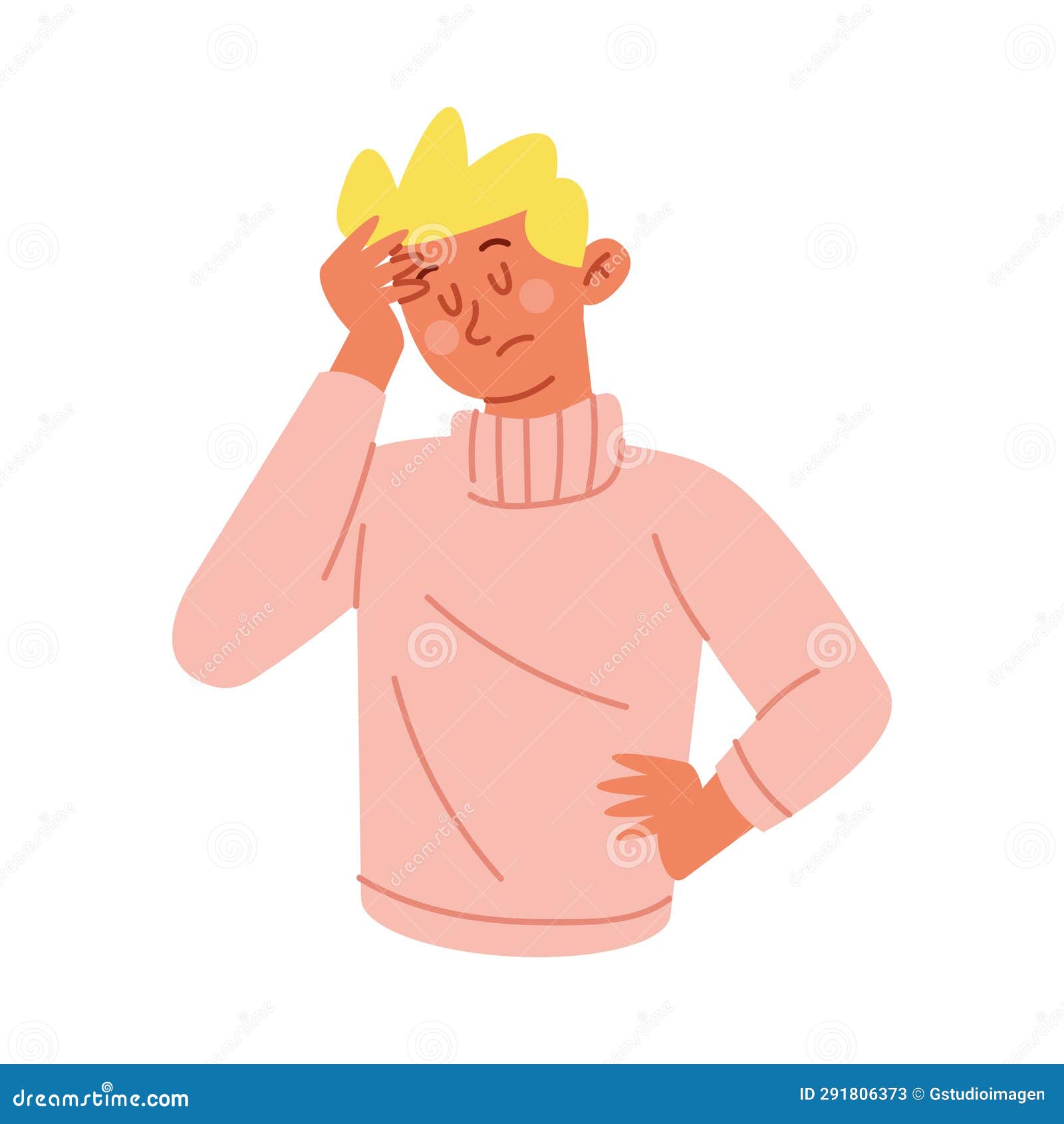 Man thinking illustration stock vector. Illustration of thought - 291806373