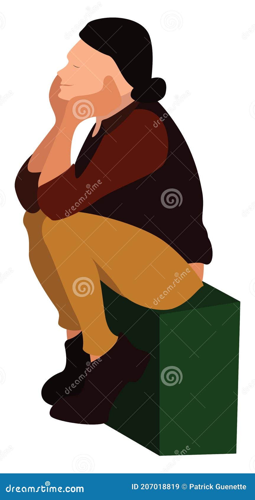 Man Thinking, Illustration, Vector Stock Vector - Illustration of brain ...