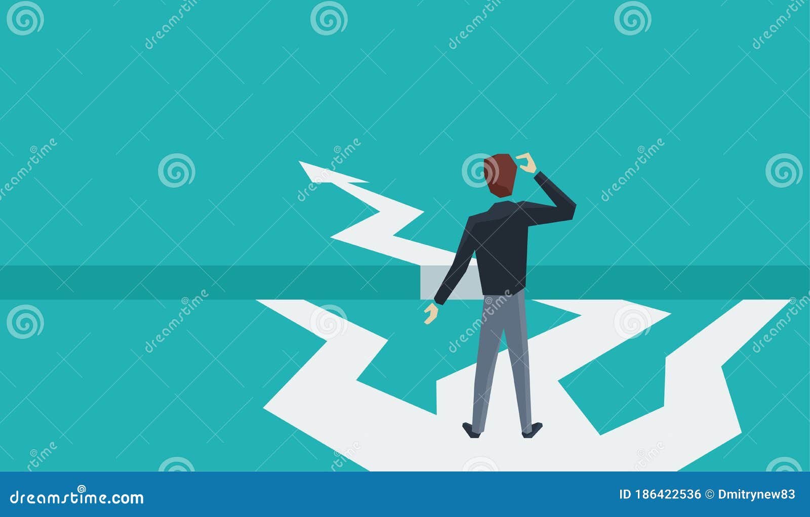 Man Thinking before Important Choice Stock Vector - Illustration of ...