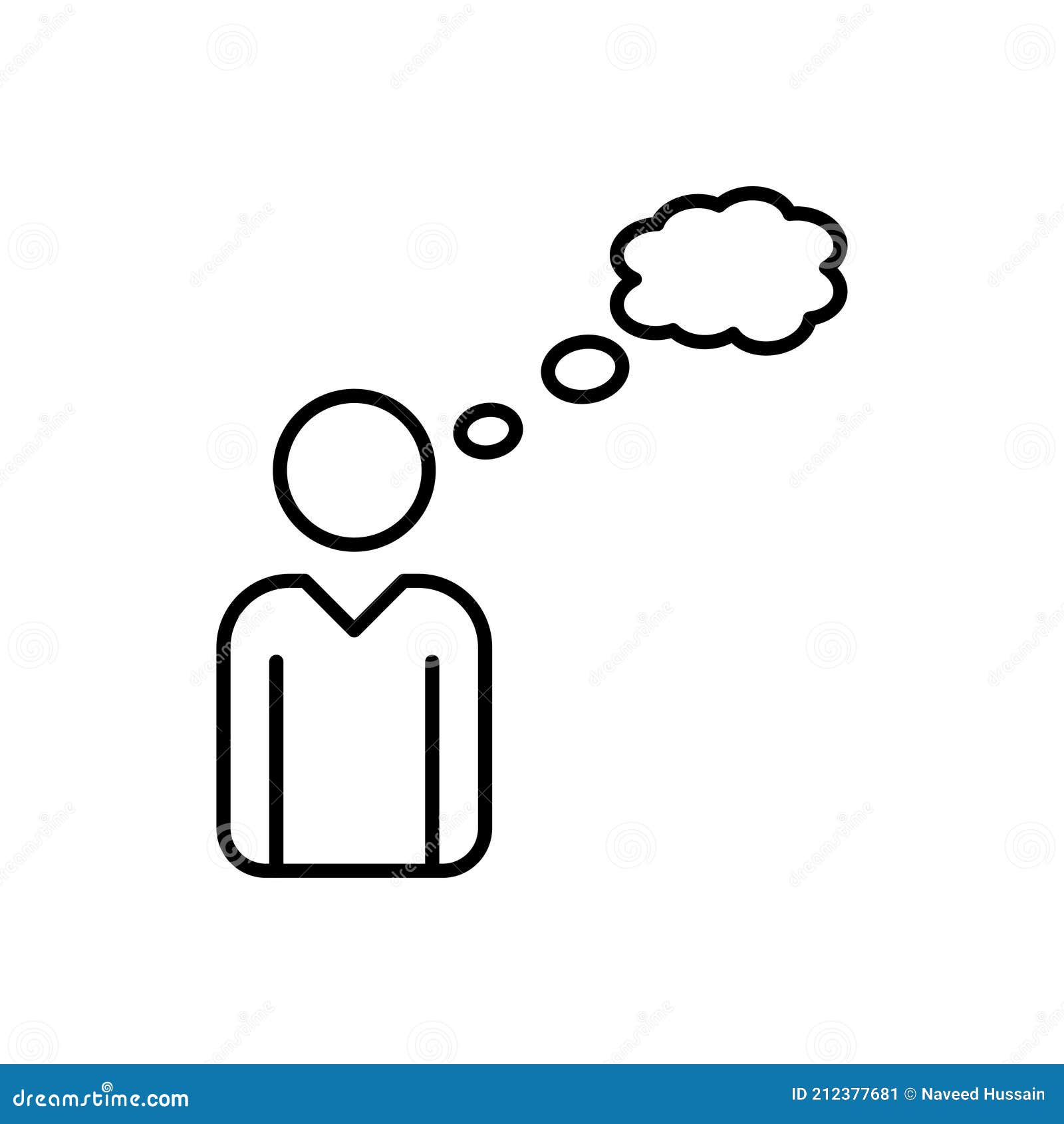 Man thinking stock vector. Illustration of communication - 212377681