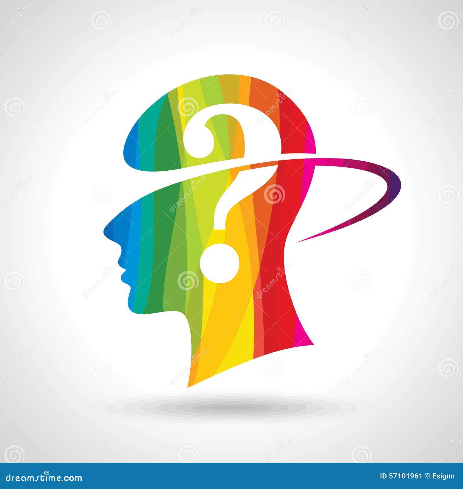 Man Thinking Many Question. Brain Idea Stock Vector - Illustration of ...