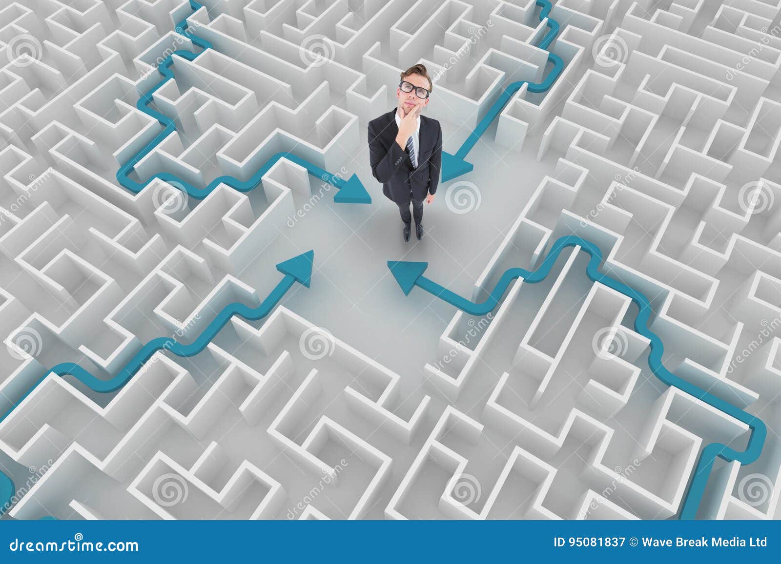 Thinking Man With Maze Royalty-Free Stock Photo | CartoonDealer.com ...