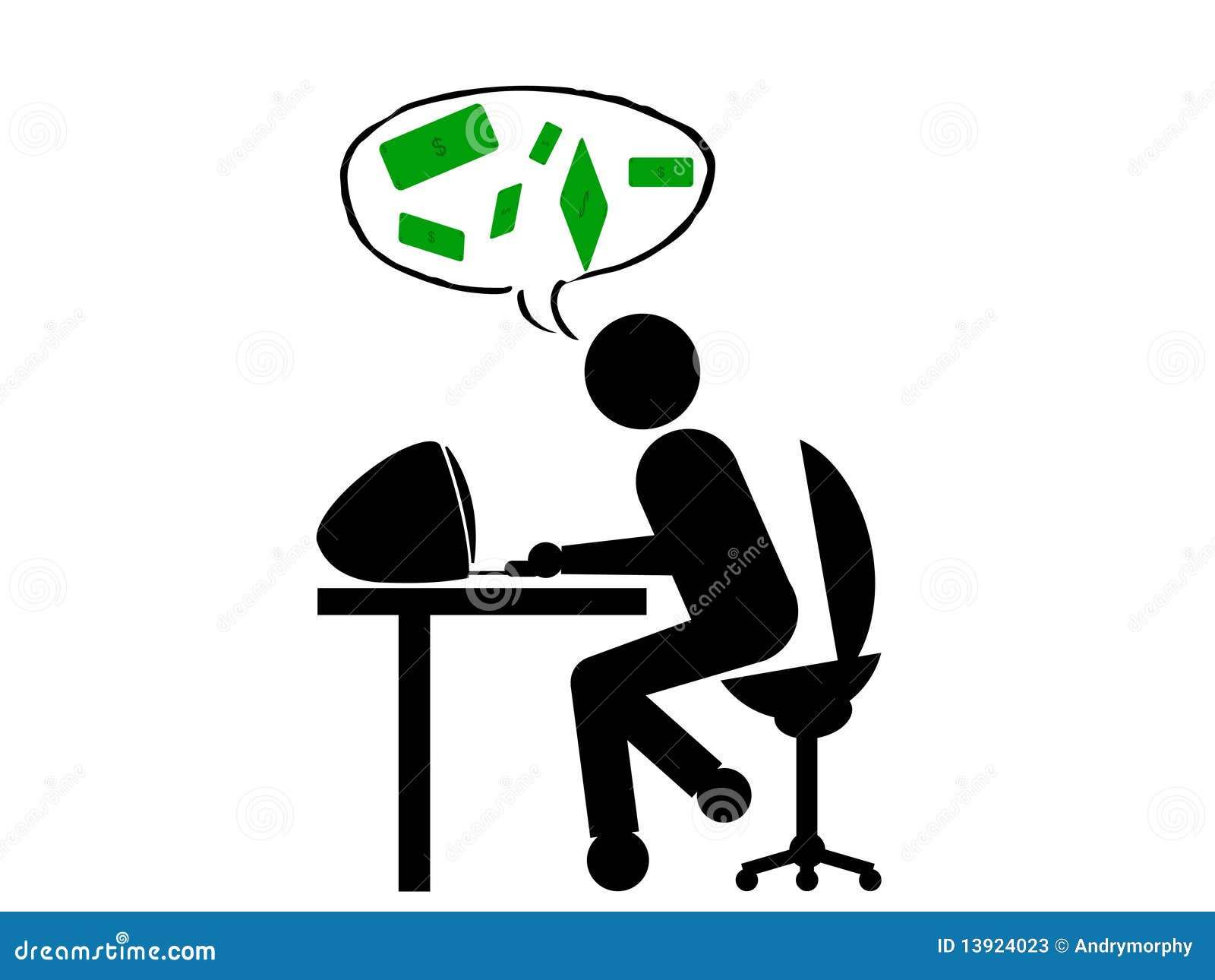 Man thinking at money stock vector. Illustration of concept - 13924023