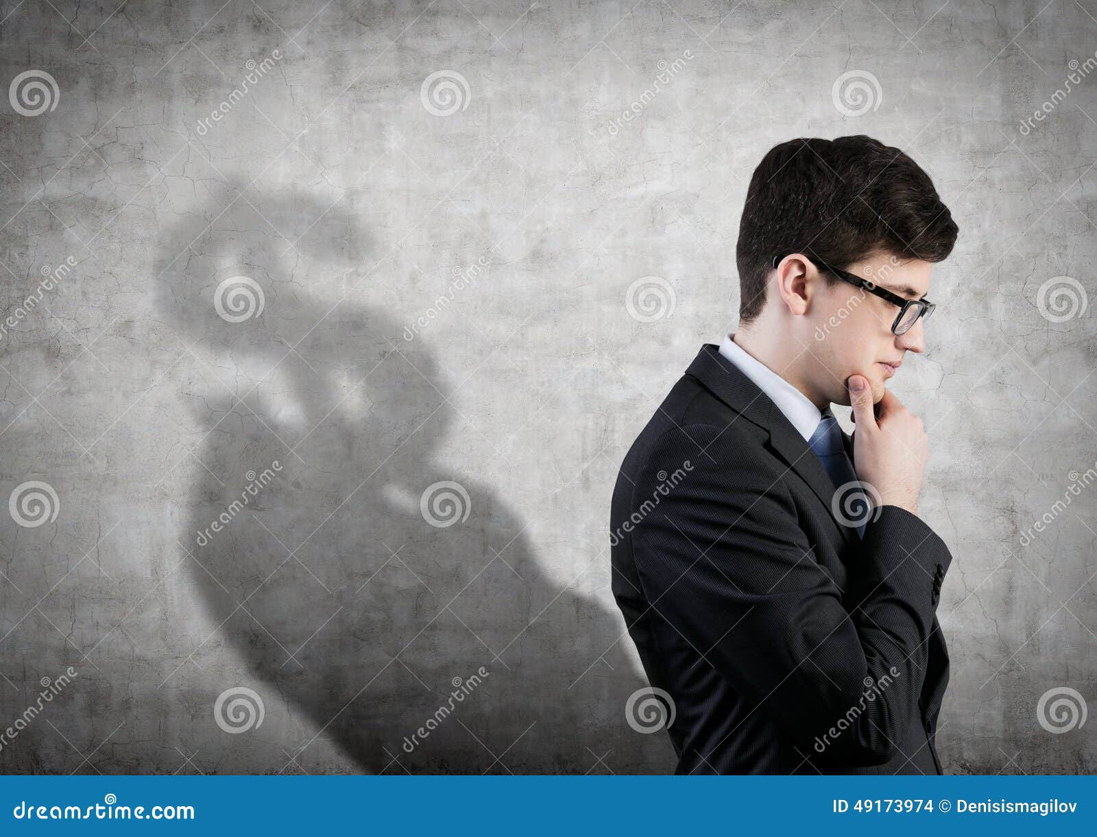 Man thinking about money stock photo. Image of savings - 49173974