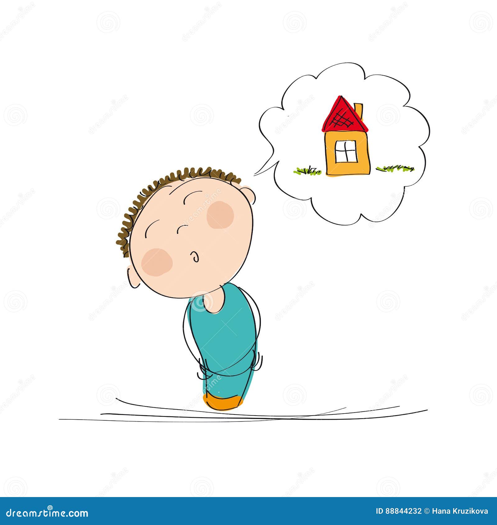 Man Thinking of a New House Stock Vector - Illustration of business ...