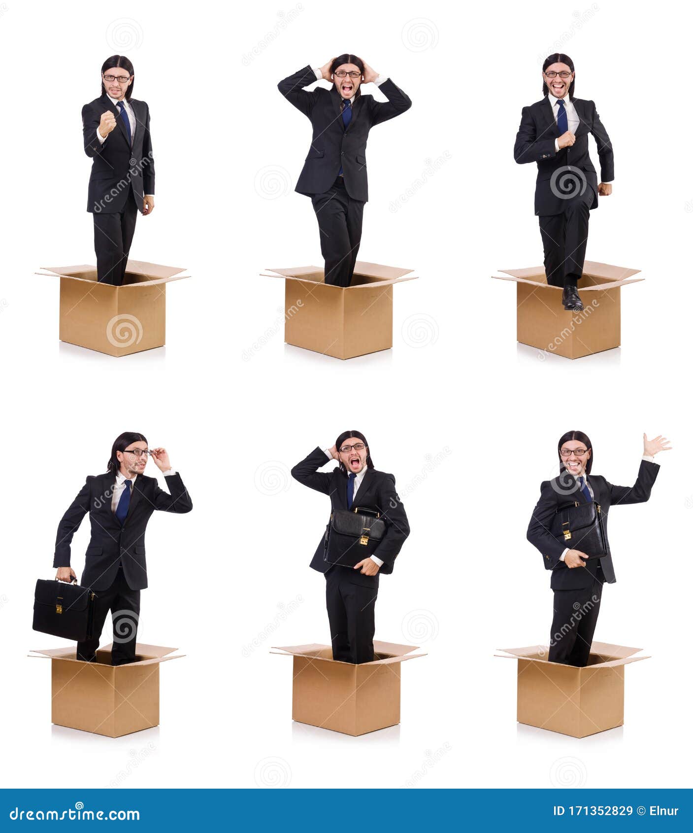 Man in Thinking Out of the Box Concept Stock Image - Image of delivery ...