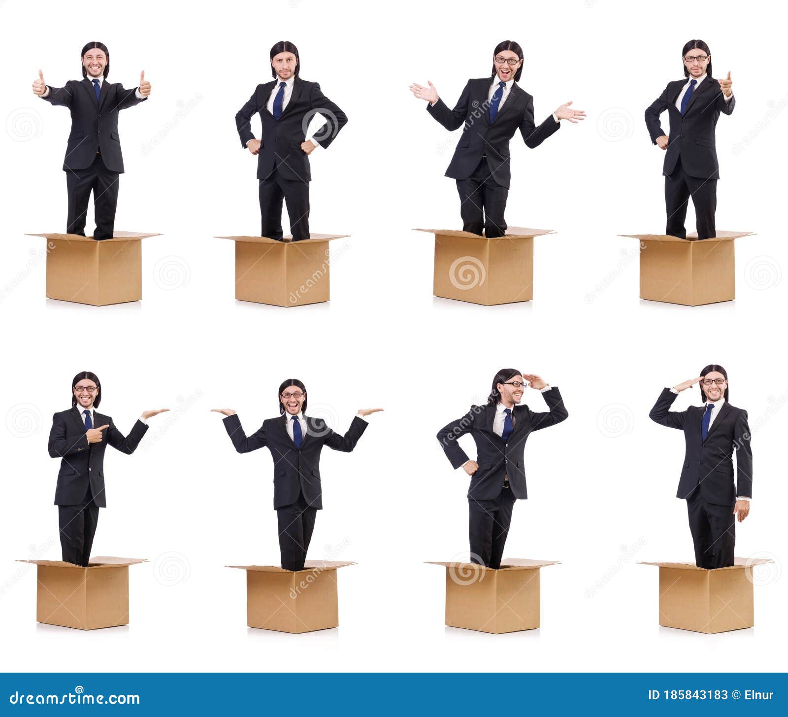 Man in Thinking Out of the Box Concept Stock Image - Image of freight ...