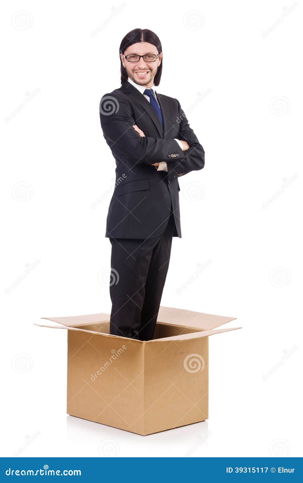 Man in thinking out stock image. Image of delivery, parcel - 39315117