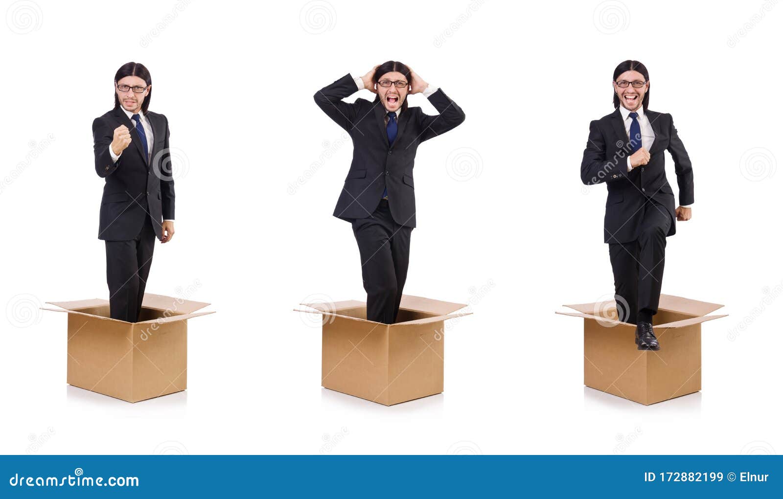 Man in Thinking Out of the Box Concept Stock Image - Image of fragile ...