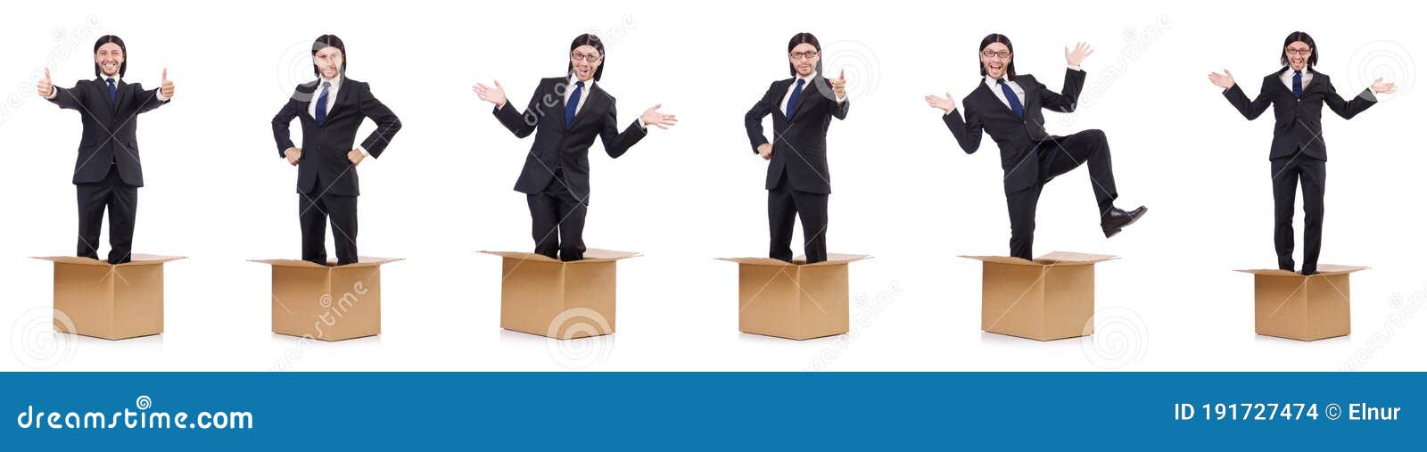 Man in Thinking Out of the Box Concept Stock Photo - Image of business ...