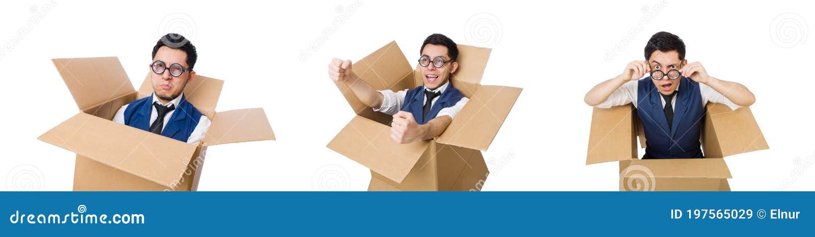 Man in Thinking Outside the Box Concept Stock Image - Image of comic ...