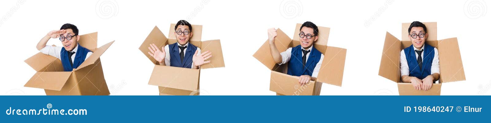 Man in Thinking Outside the Box Concept Stock Image - Image of ...