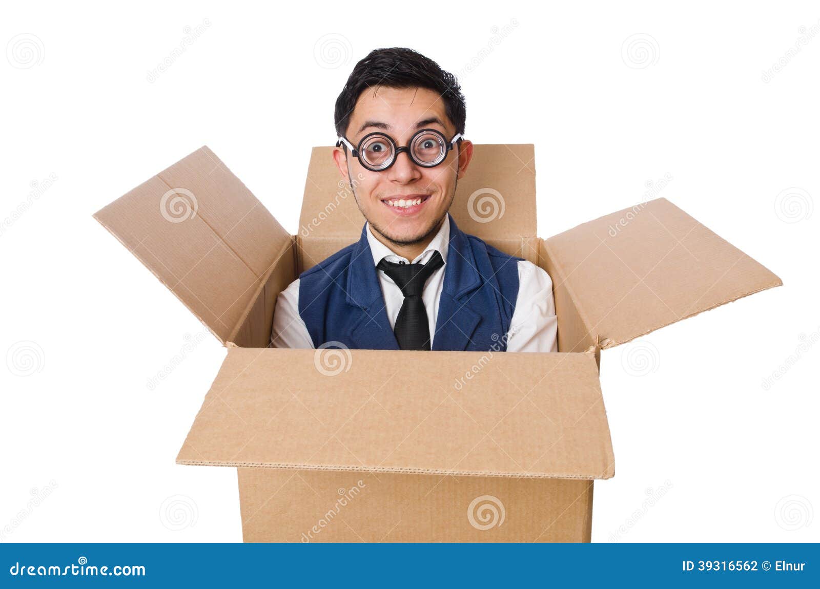 Man in thinking outside stock photo. Image of delivery - 39316562