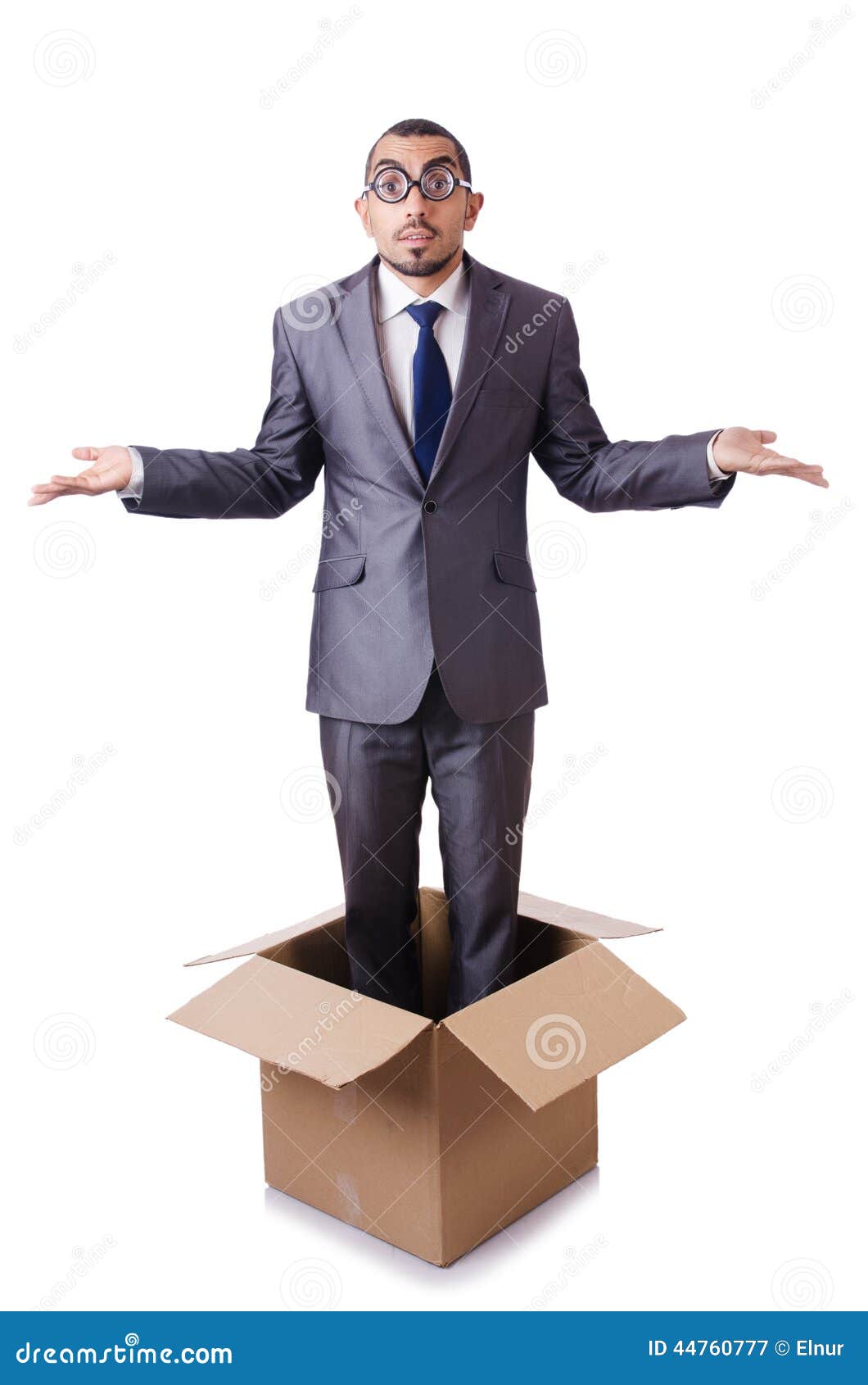 Man in thinking outside stock image. Image of delivery - 44760777
