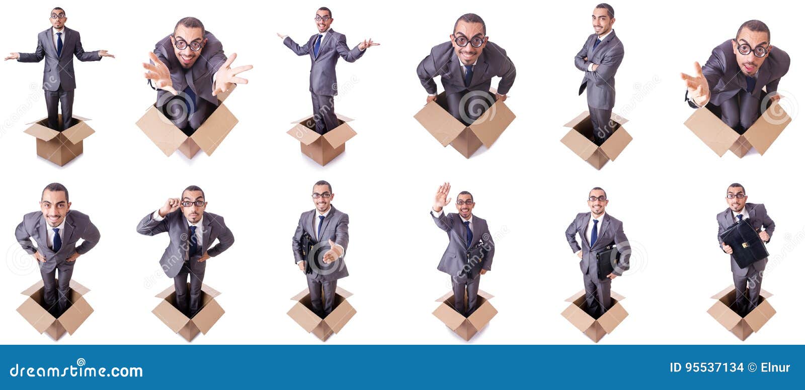 The Man in Thinking Outside the Box Concept Stock Photo - Image of ...