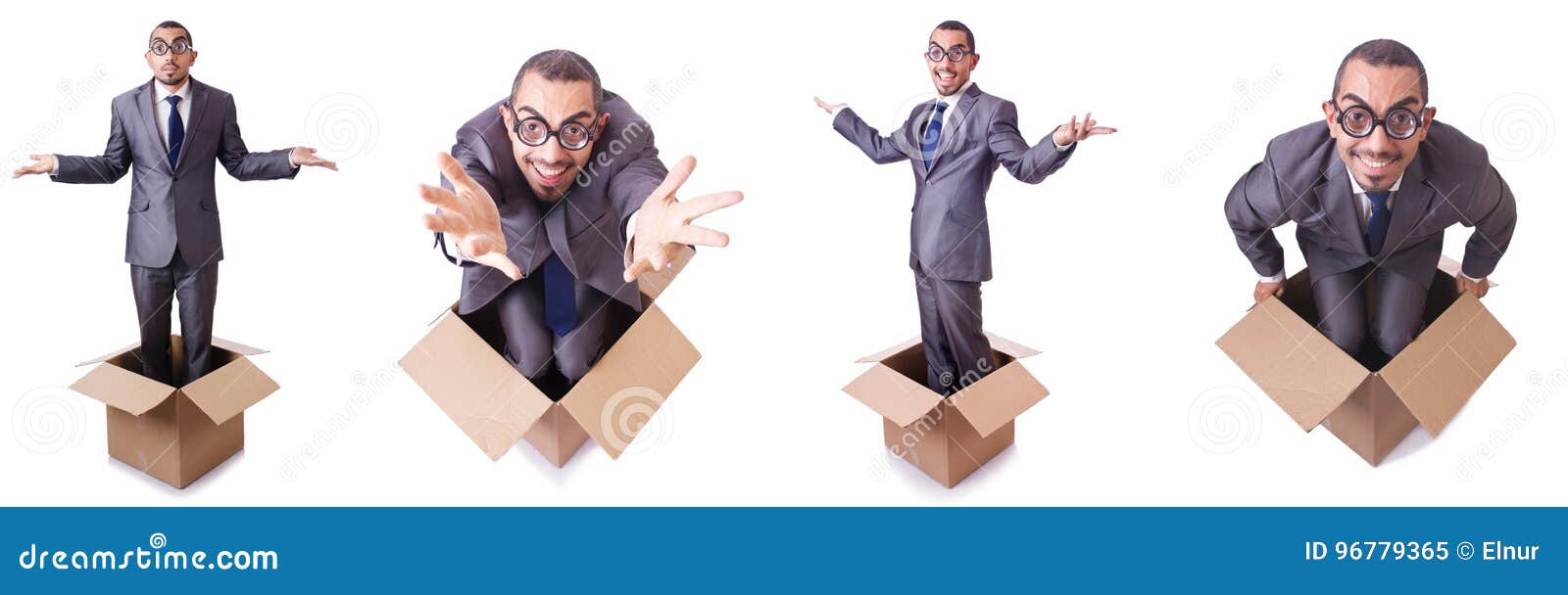 The Man in Thinking Outside the Box Concept Stock Image - Image of ...