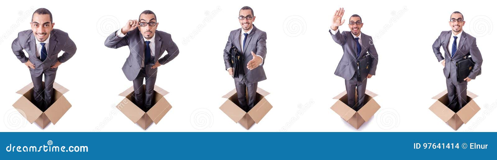 The Man in Thinking Outside the Box Concept Stock Photo - Image of ...