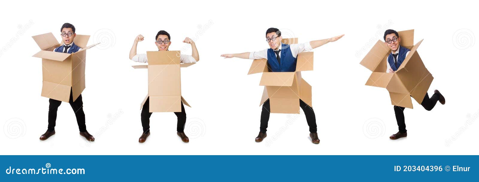 Man in Thinking Outside the Box Concept Stock Photo - Image of ...
