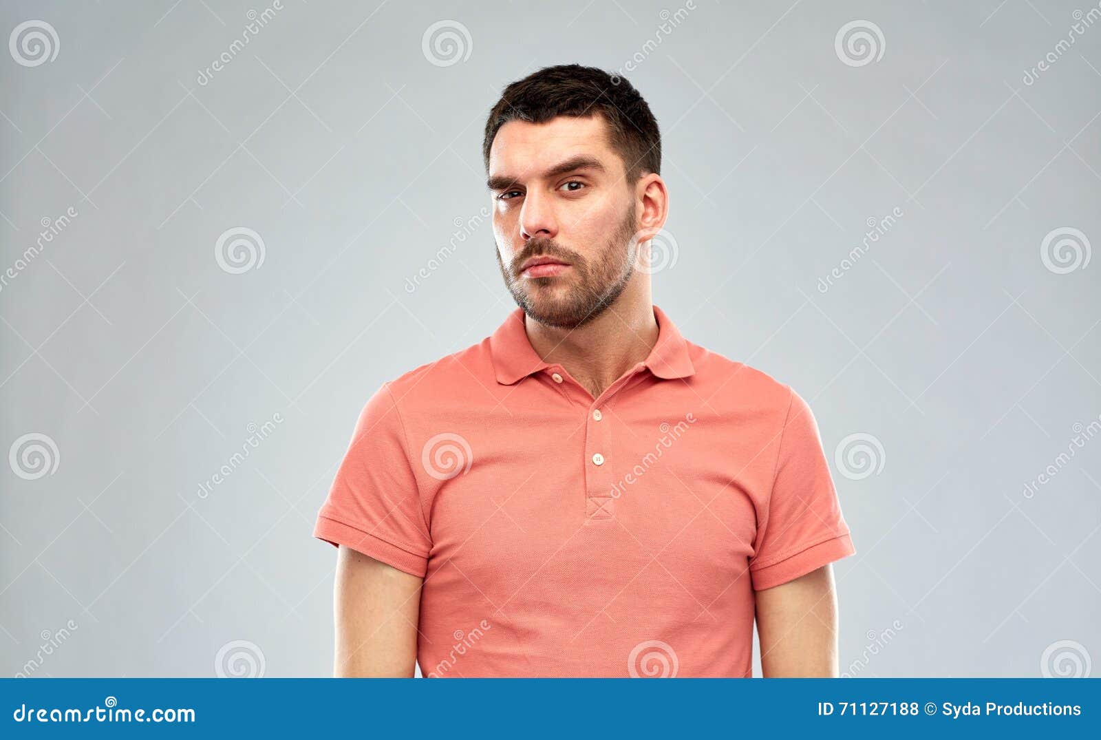 Man Thinking Over Gray Background Stock Photo - Image of healthy, male ...