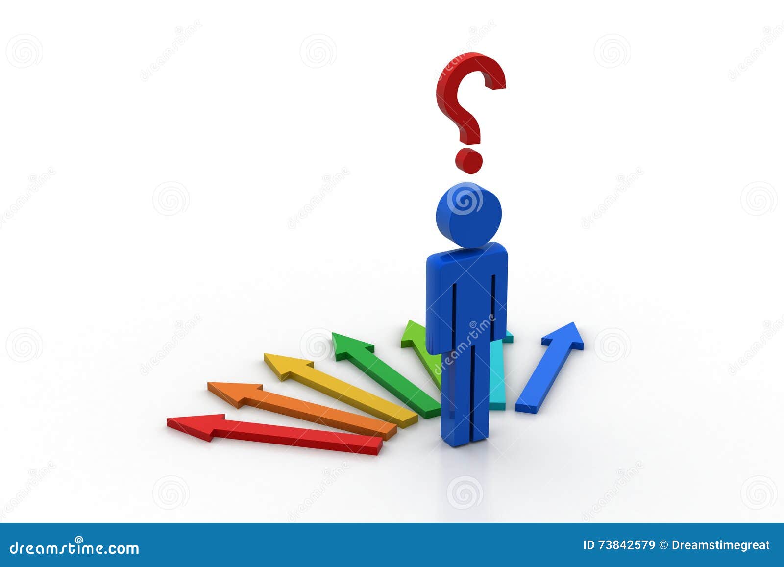 Man Thinking Problem Solving Ways Stock Illustration - Illustration of ...