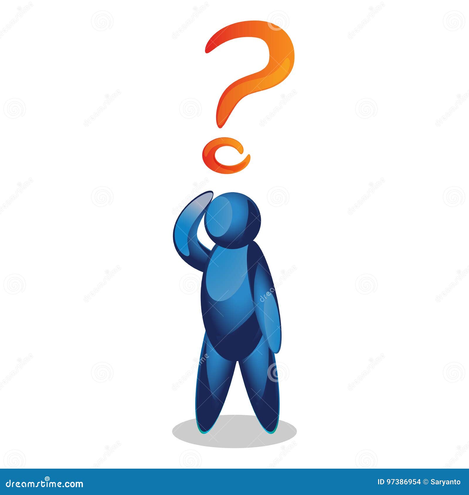 Man is Thinking with Question Mark Stock Vector - Illustration of ...