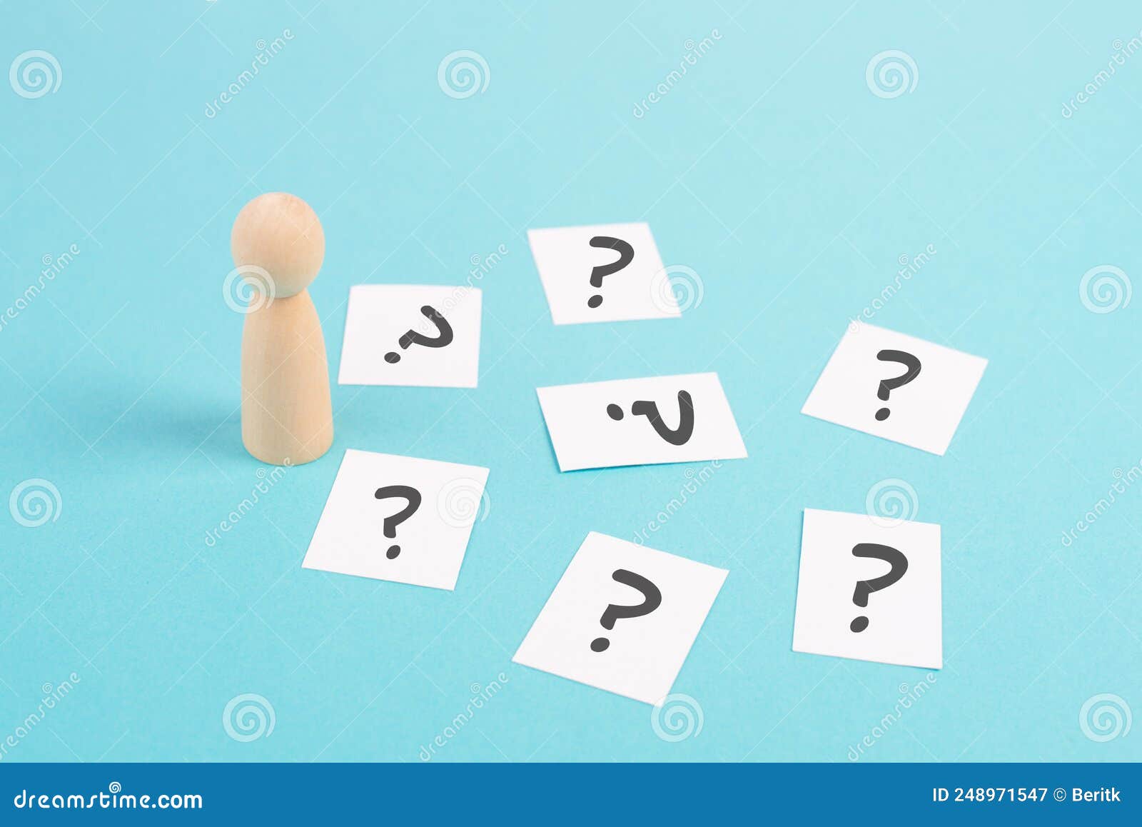 Man is Thinking, Question Marks, Brainstorming and Looking for Answers ...