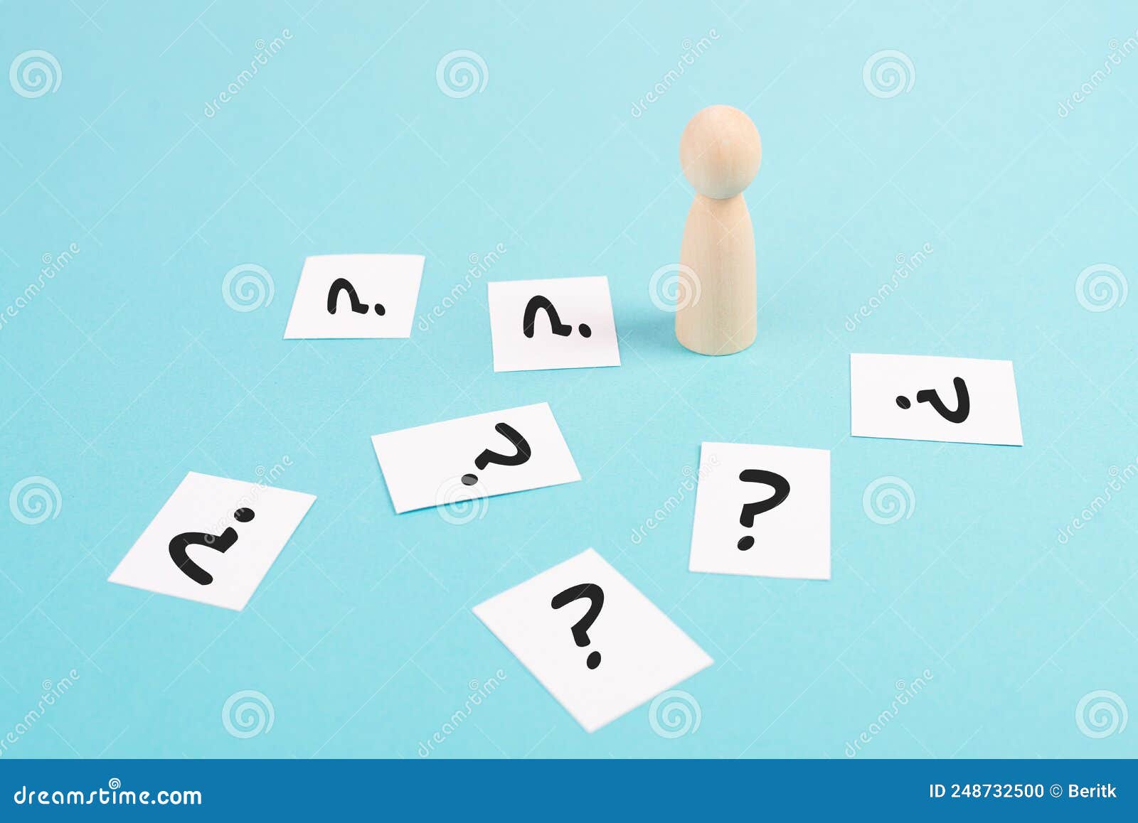 Man is Thinking, Question Marks, Brainstorming and Looking for Answers ...