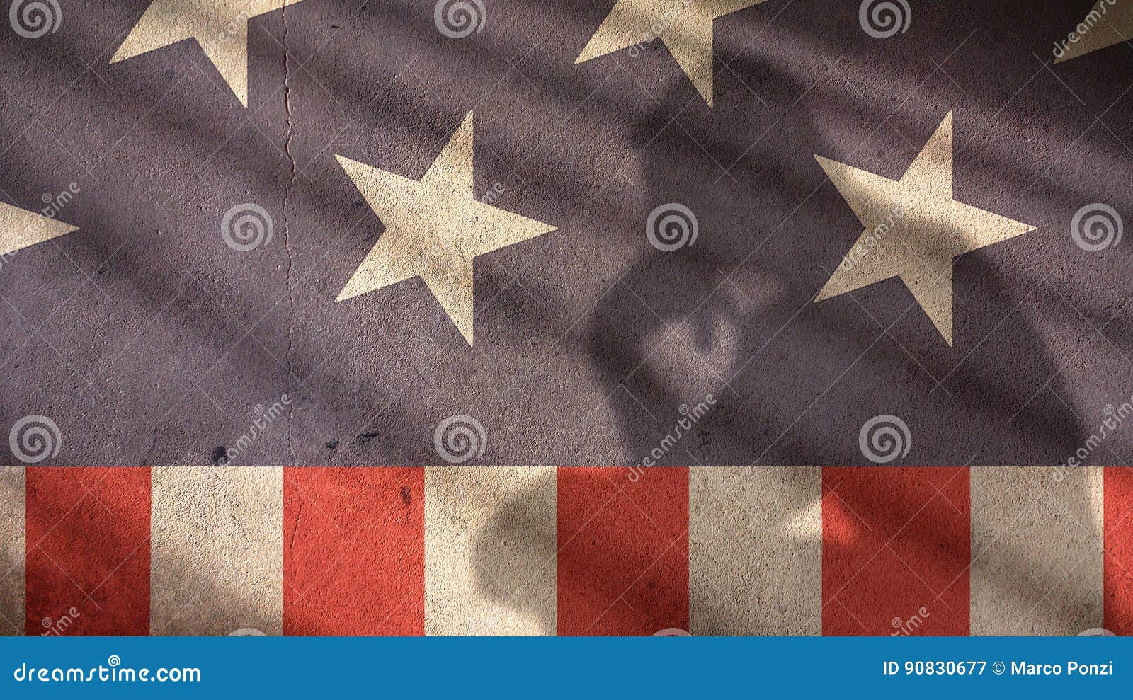 Man Thinking Shadow on Usa Flag. Stock Image - Image of patriotism ...