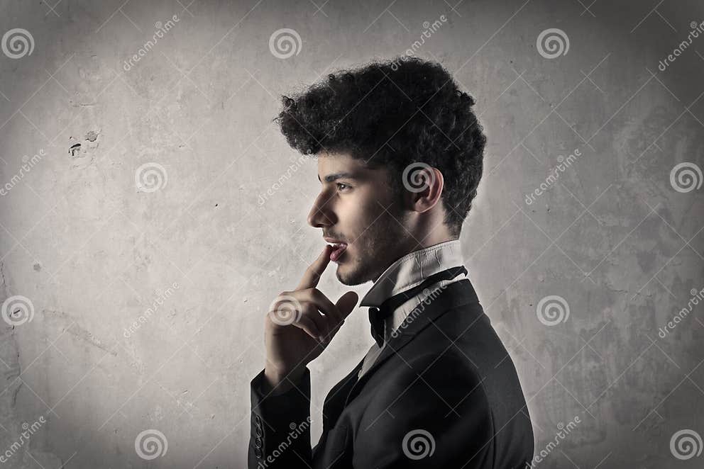 Man thinking of something stock image. Image of elegance - 46381929