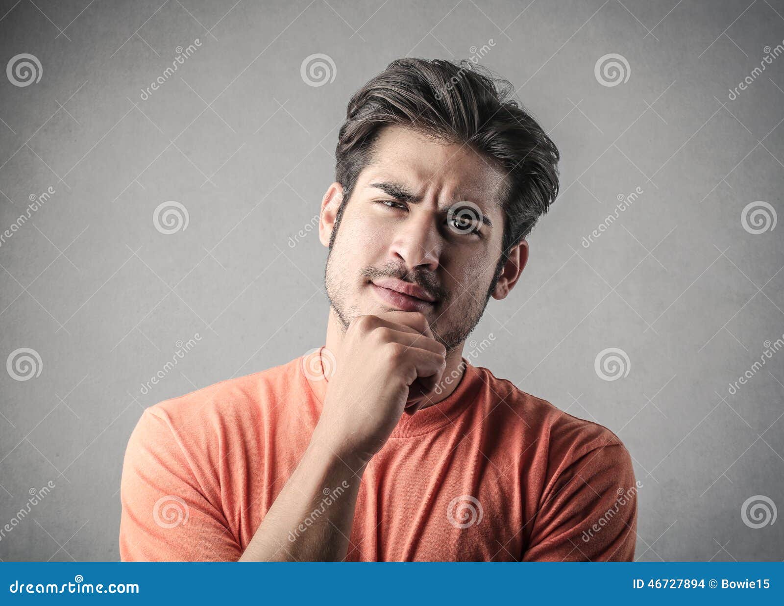 Man thinking of something stock photo. Image of happy - 46727894