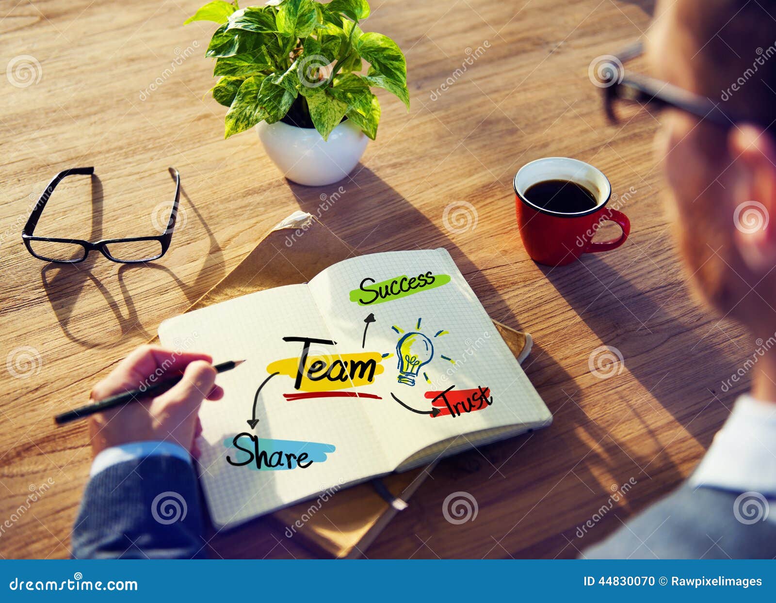 Man Thinking about Team Concepts Stock Photo - Image of table ...