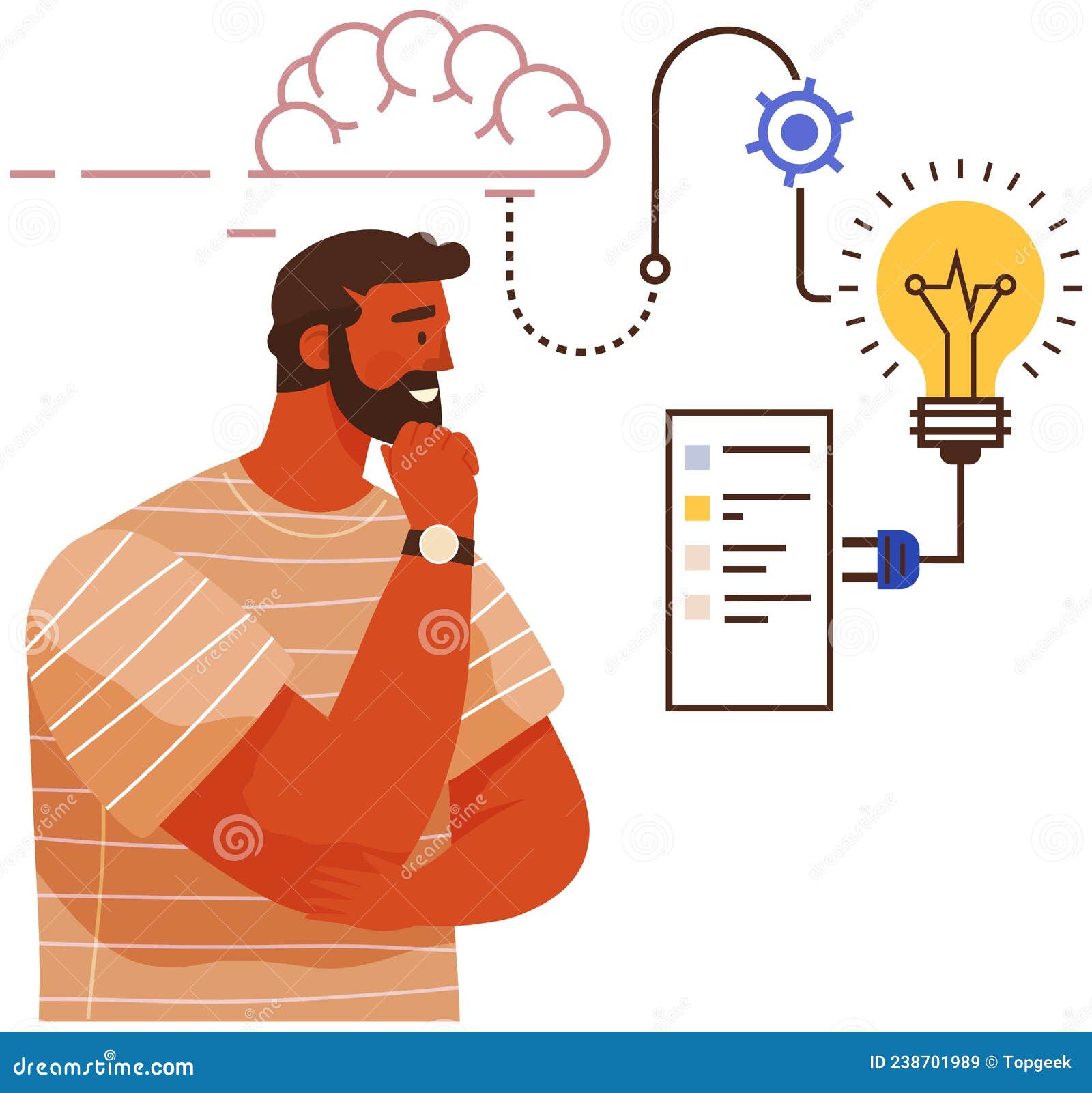 Technical, Logical Thinking, Mental Perceiving Concept. Man Fixing Equipment, Connecting Wires ...